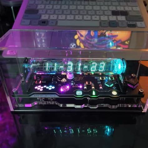 Imitation Nixie Tube Clock Fluorescent Tube Clock Cyberpunk Ornaments