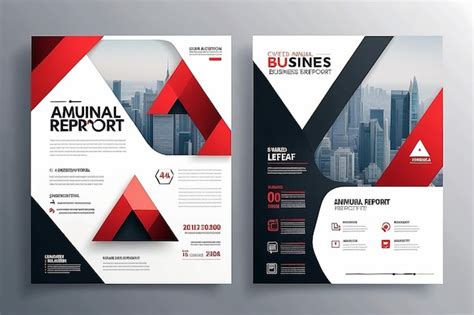 Premium Photo Red Triangle Business Annual Report Brochure Flyer