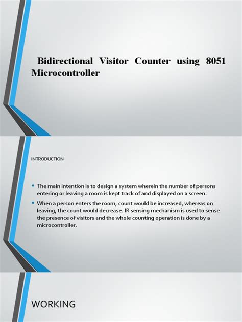 bidirectional visitor counter using 8051 microcontroller pdf