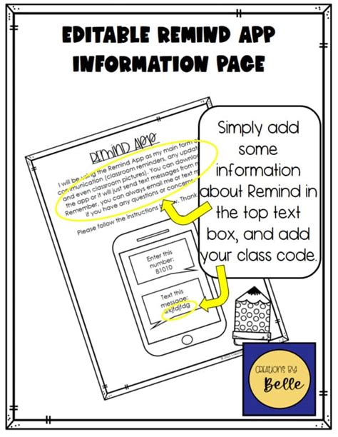 Remind App Information Page Editable By Creations By Belle Tpt