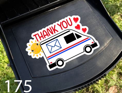 Mail Truck Thank You Vinyl Sticker Mailbox Decal Essential Worker