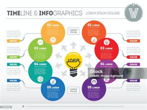최종 제품에 아이디어에서 8 옵션비즈니스 개념 다이어그램 또는 원형 차트의 웹 템플릿입니다 Infographic 기술 또는 교육 과정의 벡터 비문 아이디어와 라이트