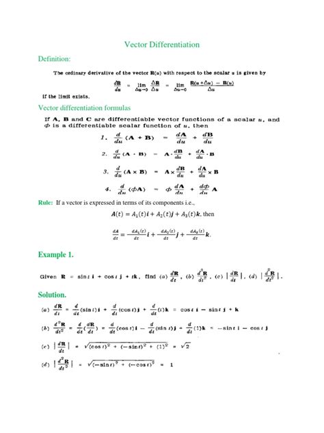 Vector Differentiation Part 1 Pdf