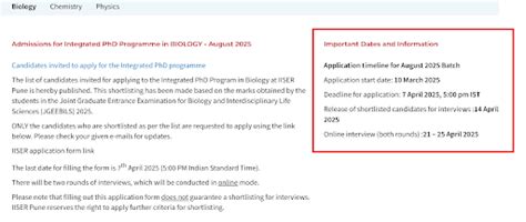 Iiser Pune Opens Applications For Integrated Phd Program 2025 Check