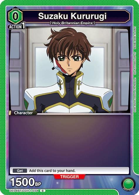 Suzaku Kururugi 034 Box Topper Foil Ue04bt Code Geass Lelouch