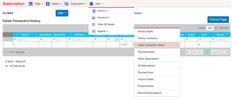 Failed Transaction History