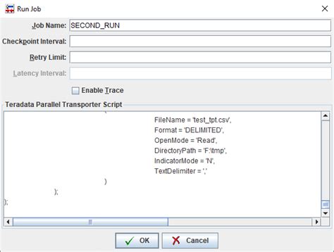 Load Csv Into Teradata Via Tpt