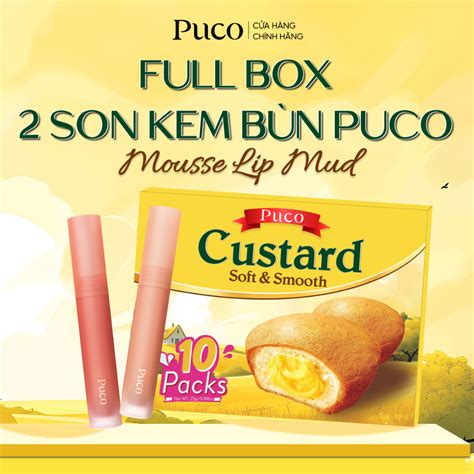 Puco Box 2 Son Kem Bùn Mousse Lip Mud Phủ Màu Cho Môi Giúp Môi Mềm Mại