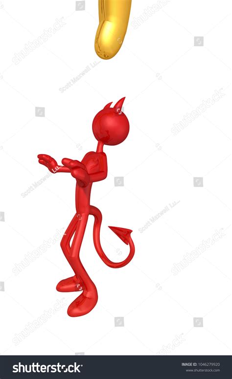 Original 3d Character Illustration Devil Accused Stock Illustration