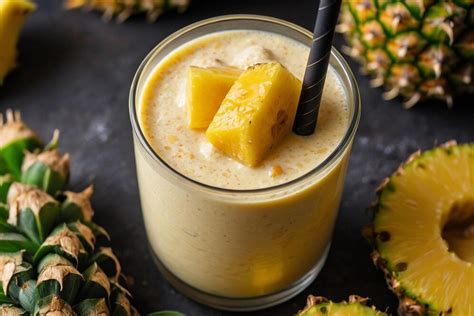 Sweet And Spicy Pineapple Ginger Lassi With Pineapple Premium Ai