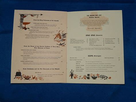 Vintage 1960s Menu From The Islander Tiki Restaurant Los Angeles Ca
