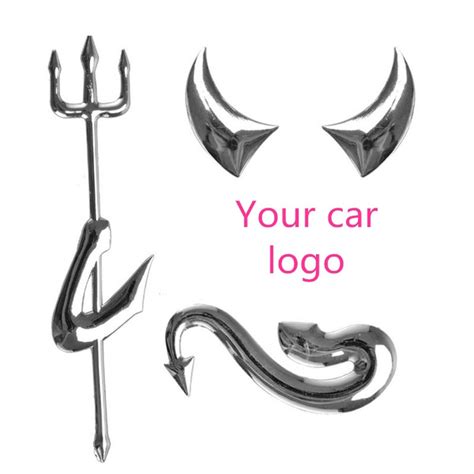 3d Chrome Devil Decal Car Or Truck Custom Demon Stickers Horns Car