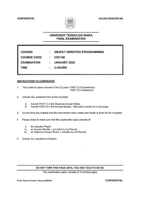 Csc186 Final Exam Object Oriented Programming January 2024 Studocu