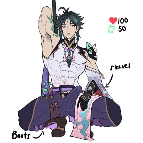 Rule 34 Armpit Hair Boner Bulge Through Clothing Genshin Impact Genzonillablack Male Male Only