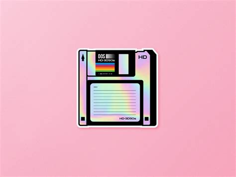 Stickermule Hd 3d90s Floppy Disk Floppy Disk Sticker Ideas Colorful