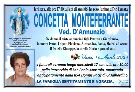Concetta Monteferrante Vedova Dannunzio