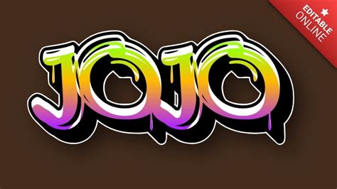 Jojo Green Yellow And Purple Graffiti Text Effect Generator
