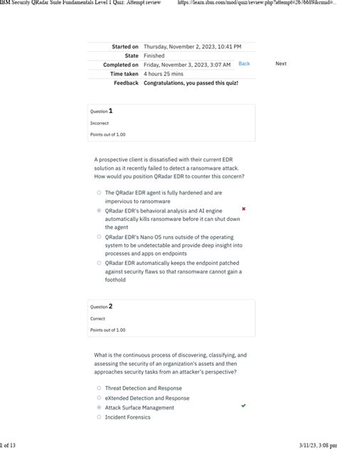Ibm Security Qradar Suite Fundamentals Level 1 Quiz Pdf Pdf Cloud