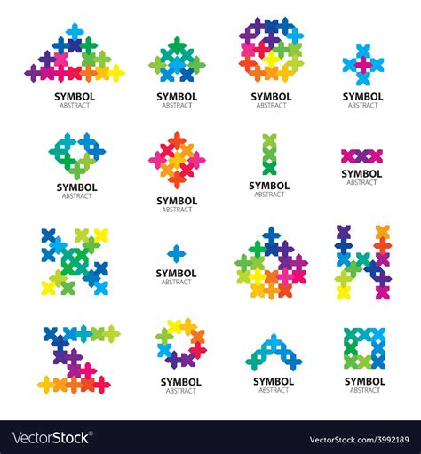 Big Collection Of Logos Abstract Modules Vector Image