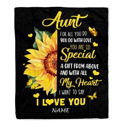 Personalized To My Aunt Blanket From Niece Nephew I Want To Say I Love