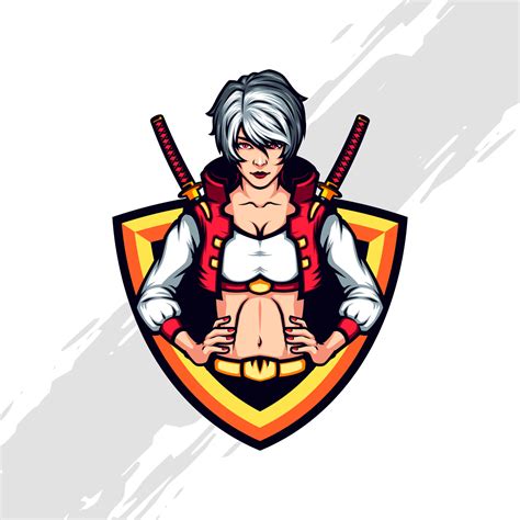 Double Katana Swords Modern Samurai Woman 26261504 Vector Art At Vecteezy