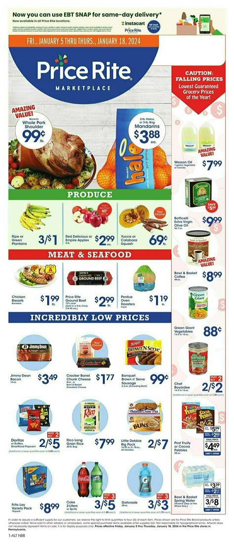 Price Rite Weekly Ad And Specials From January 5