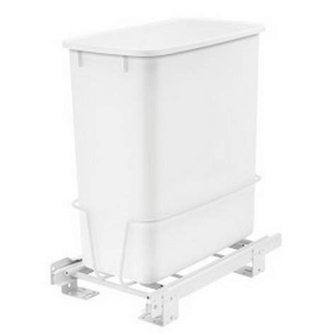 Rev A Shelf RV PB Qt Bottom Mount Trash Pull Out Euro Slides White