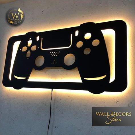 Wall Sign 3d Ps4 Console Wall Decor Led Light Wall Decor Composite