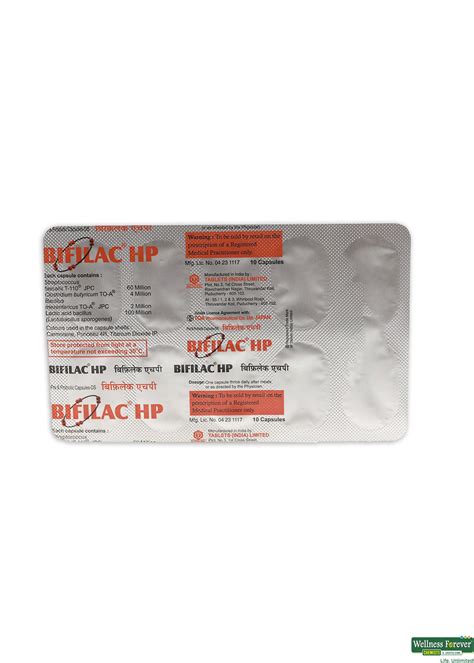Buy Bifilac Hp 10 Capsules Online At Best Prices Wellness Forever