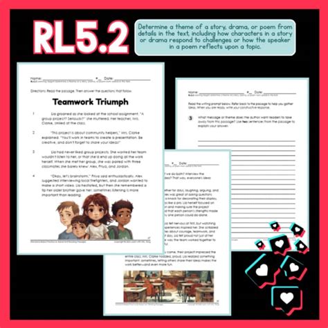 5th Grade Theme Reading Passages Intervention Comprehension Worksheet Rti