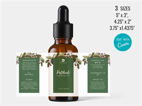 Christmas Bottle Label Template Editable Dropper Bottle Label Diy Label Template Printable