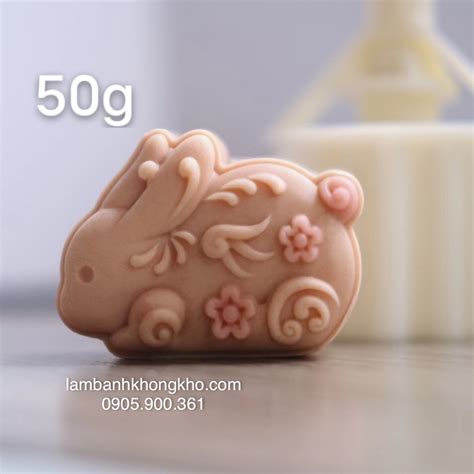 Khuôn Trung Thu 50gr Thỏ Hoa Làm Bánh Không Khó