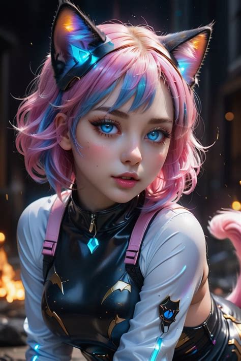 A Girl Cosplay As A Cat Phot Image Created By User