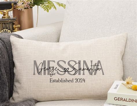 Personalized Newlywed Lumbar Pillow Mr And Mrs Wedding T Etsy