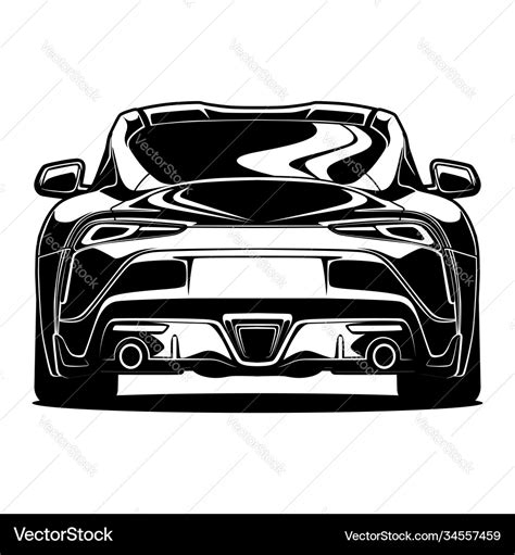 Back View Car Royalty Free Vector Image Vectorstock