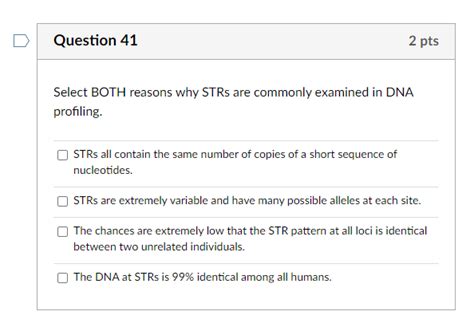 Solved Question 41 2 Pts Select Both Reasons Why Strs Are