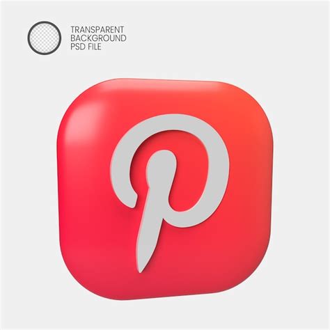 Premium Psd Pinterest Social Media Incon Render 3d
