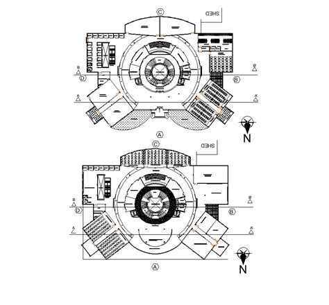 College Institute Detail Plan 2d View Layout Autocad File