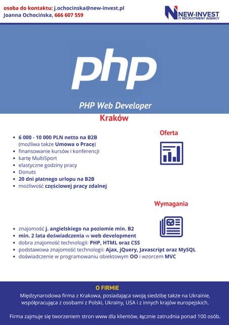 Ofertapracyphpwebdeveloperkraków Pdf