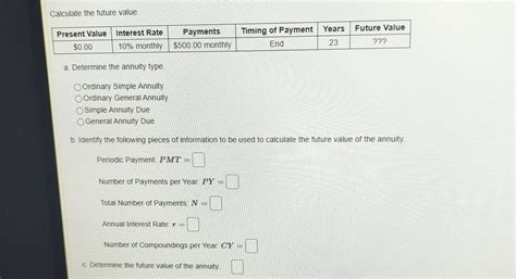 Solved Calculate The Future Value Table[[present