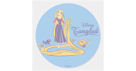 Rapunzel And Pascal Purple Pastels Classic Round Sticker Zazzle
