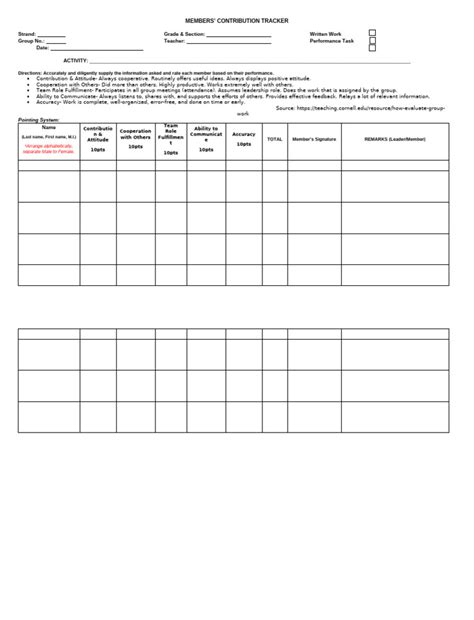 Members Contribution Tracker Pdf
