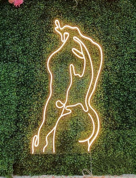 Man Neon Sign Man Art Male Body Art Masculine Man Wall Art One Line