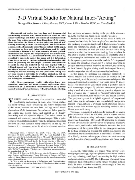 Pdf Ieee Transactions On Systems Man And Cybernetics—part A