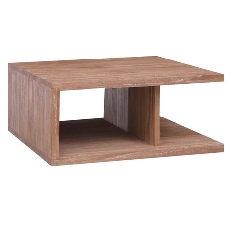 Table Basse Carrée Teck Massif Foncé Yfona Leroy Merlin