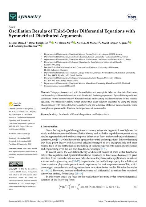 Pdf Oscillation Results Of Third Order Differential Equations With