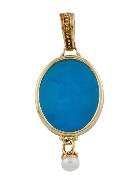 Tagliamonte Pearl And Venetian Cameo Pendant Enhancer Pendant Necklace