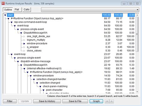 runtime analyzer results dialog