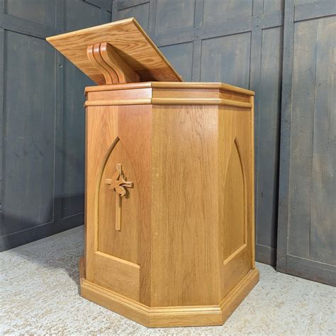 Contemporary Well Made Oak Small Church Pulpit Sold Antique Church Furnishings