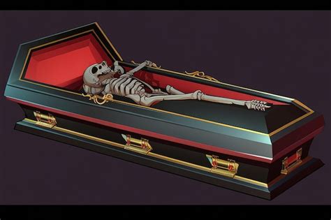 Coffin In 3d Style Premium Ai Generated Image